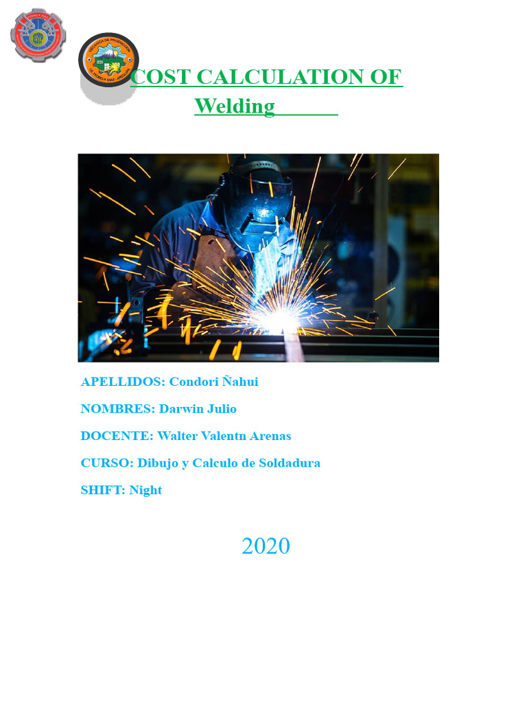 Welding Cost Calculation | PDF | Welding | Construction