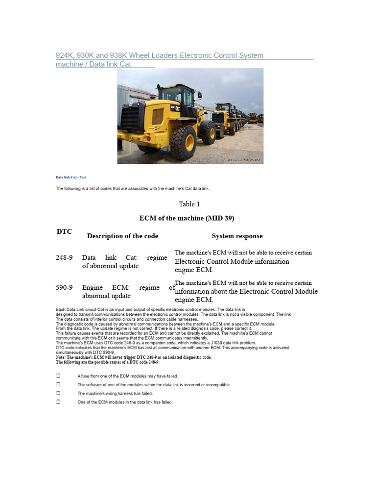 924K, 930K and 938K Wheel Loaders Electronic Control System Machine ...