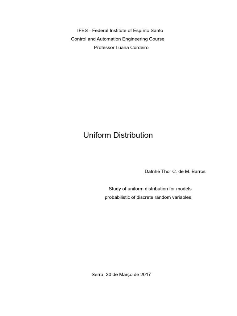 Uniform Distribution | PDF | Probability Distribution | Random Variable