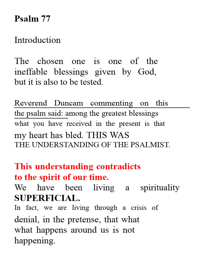 Psalm 77 | PDF | Psalms | God