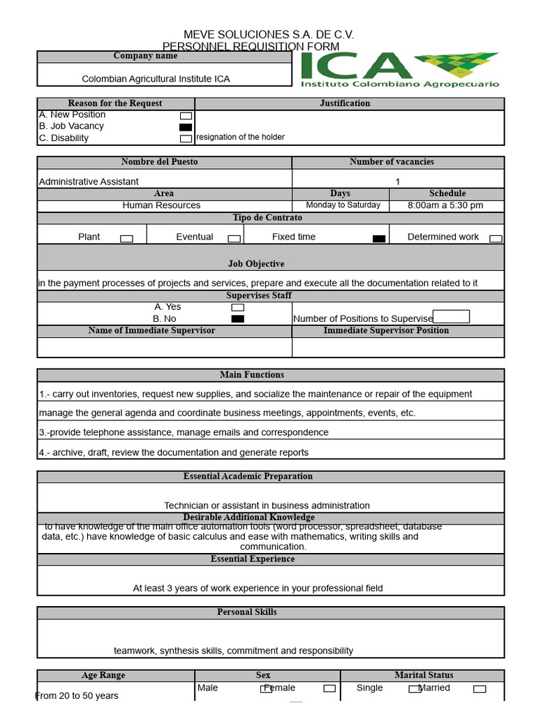 Personnel Requisition Format | PDF | Human Resources | Knowledge