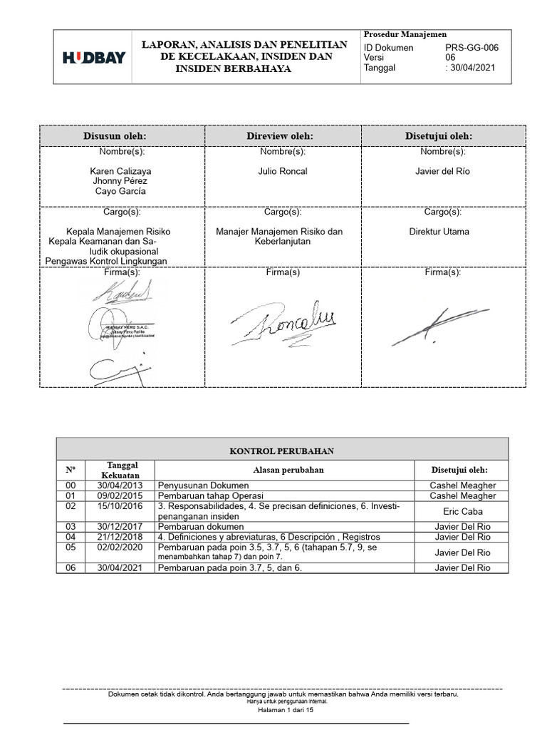 Prosedur Analisis Kecelakaan dan Insiden | PDF
