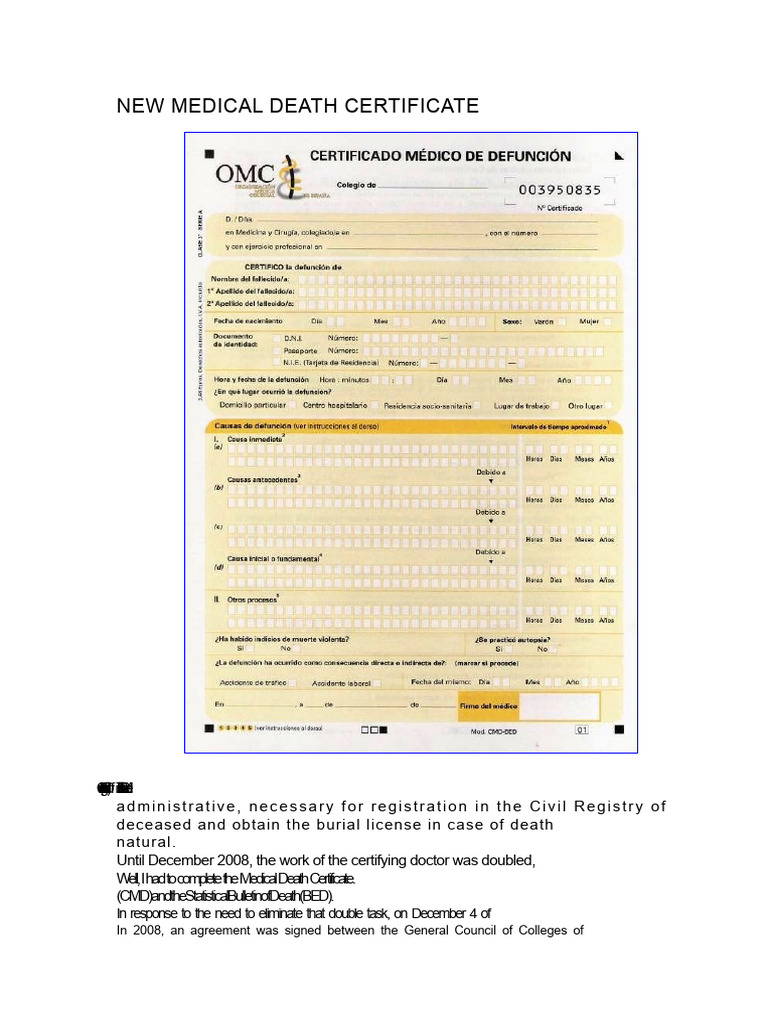 Death Certificate | PDF | Death | Cardiac Arrest
