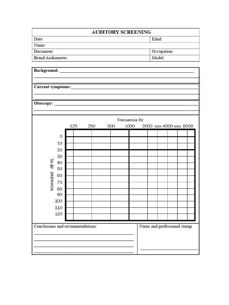 Auditory Screening Format | PDF