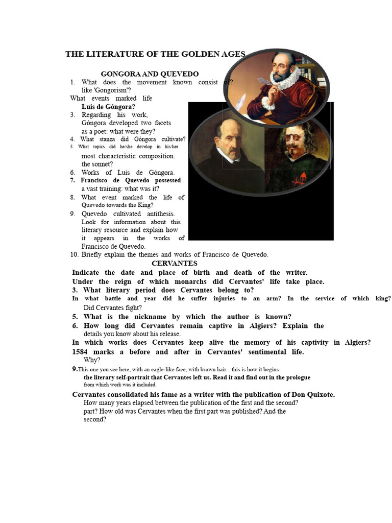 Golden Age Literature: Góngora, Quevedo, Cervantes | PDF