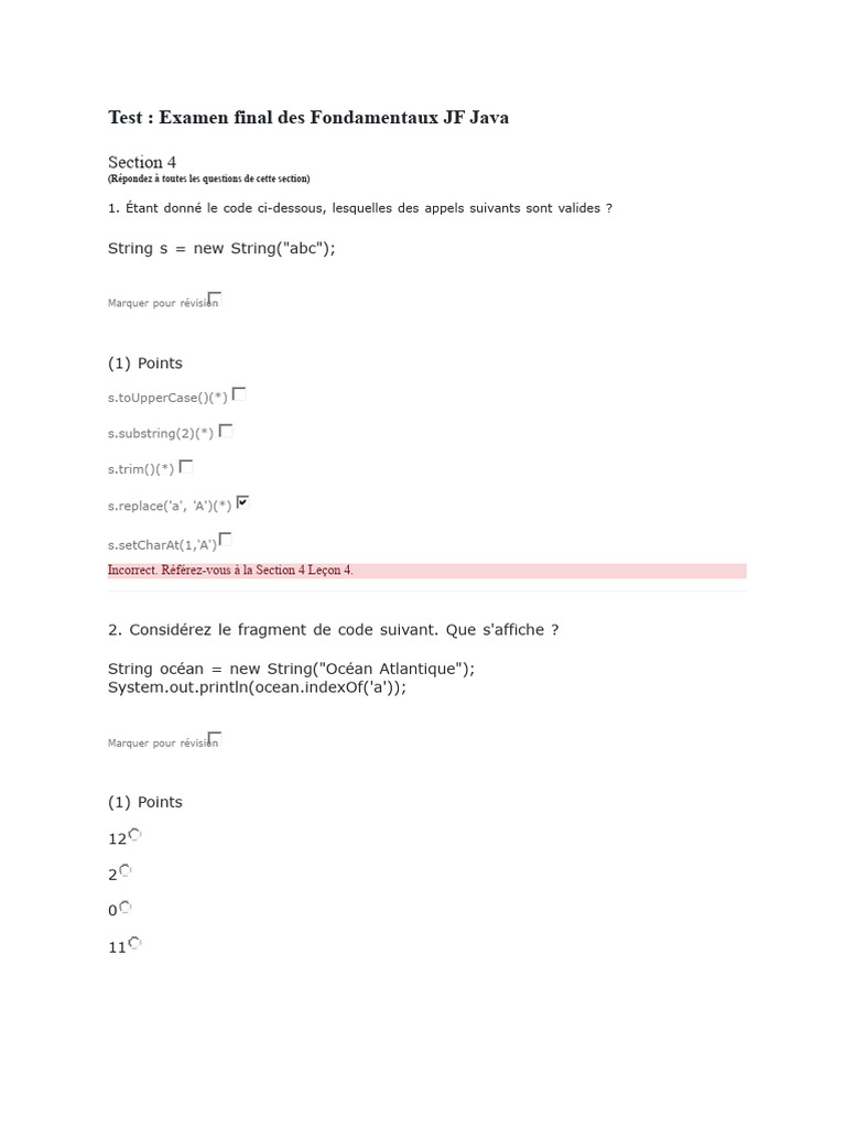 Examen final des Fondamentaux Java JF | PDF | Java (Langage de ...