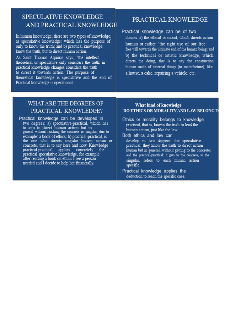 Speculative and Practical Knowledge | PDF | Knowledge | Truth