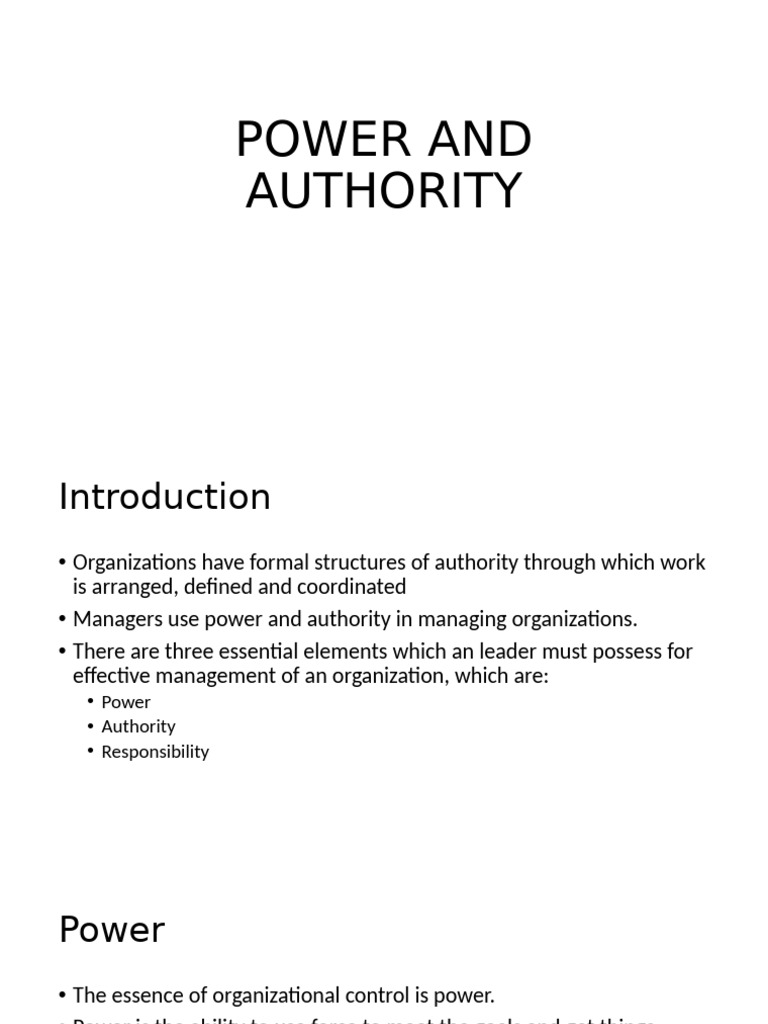 Understanding Power and Authority in Management | PDF | Information ...