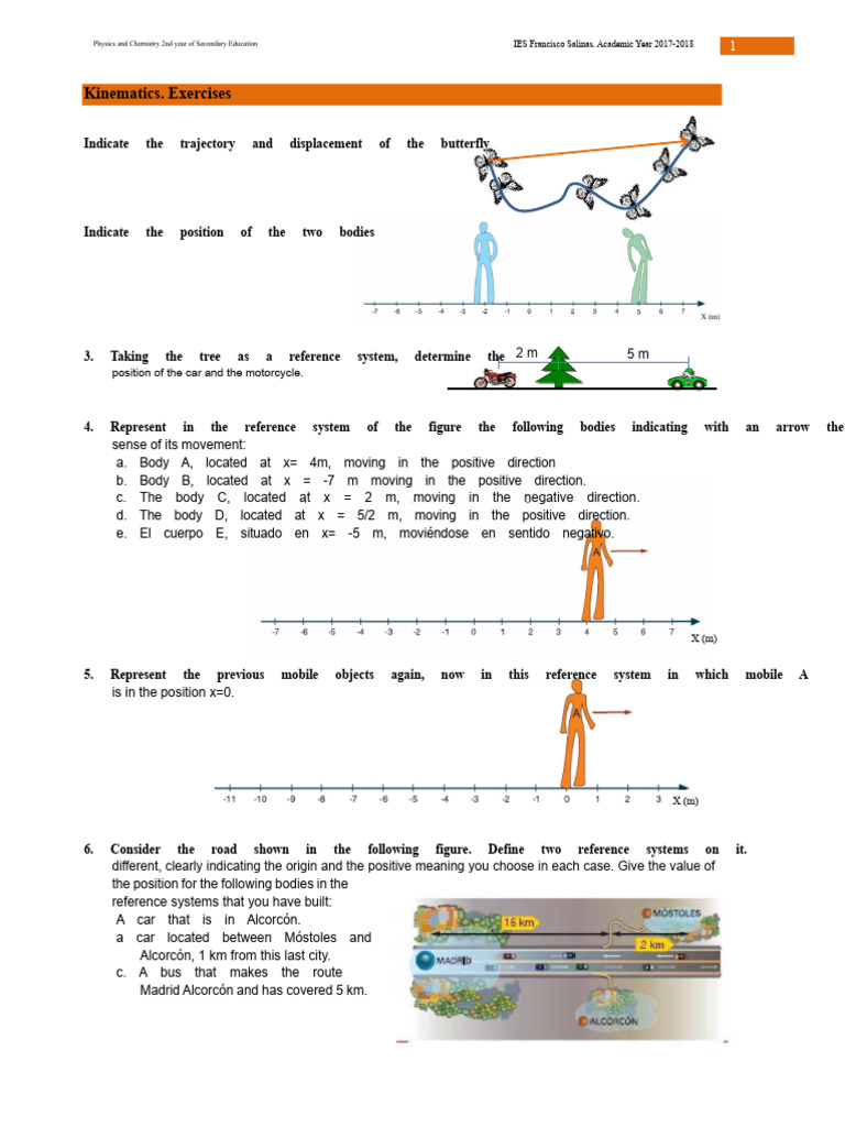 Kinematics Exercises | PDF | Speed | Velocity
