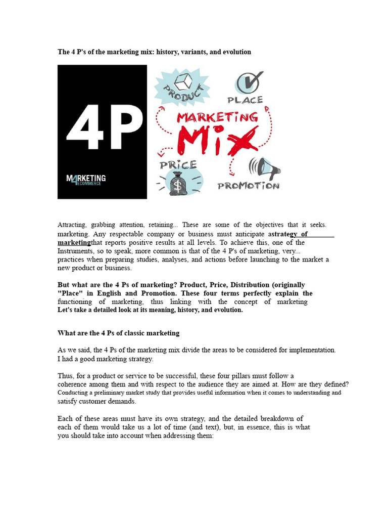 The 4 Ps | PDF | Marketing | Business