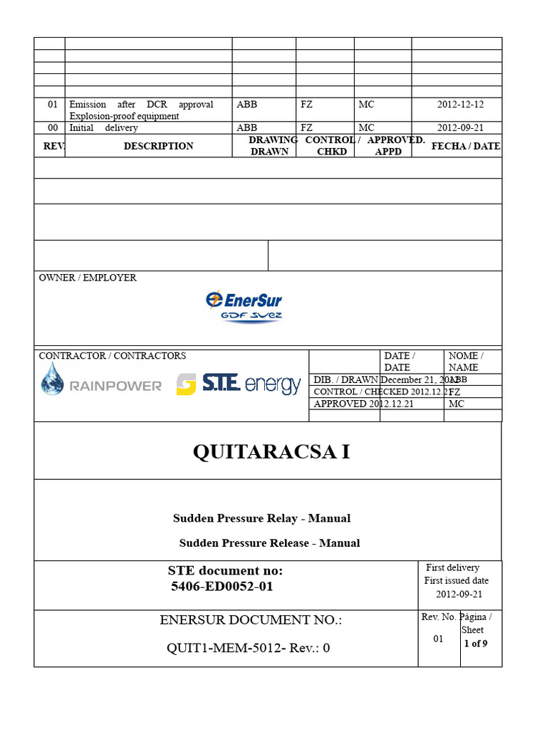 Sudden Pressure Relay Installation Guide | PDF | Electrical Connector ...