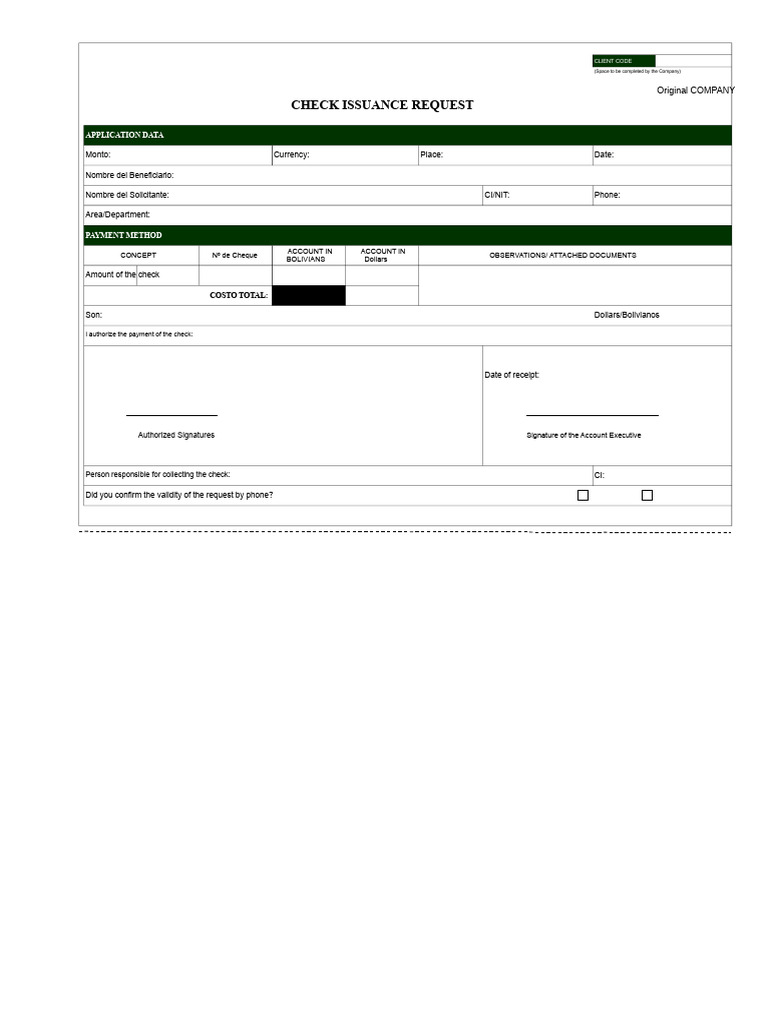 Check Issuance Request Form | PDF