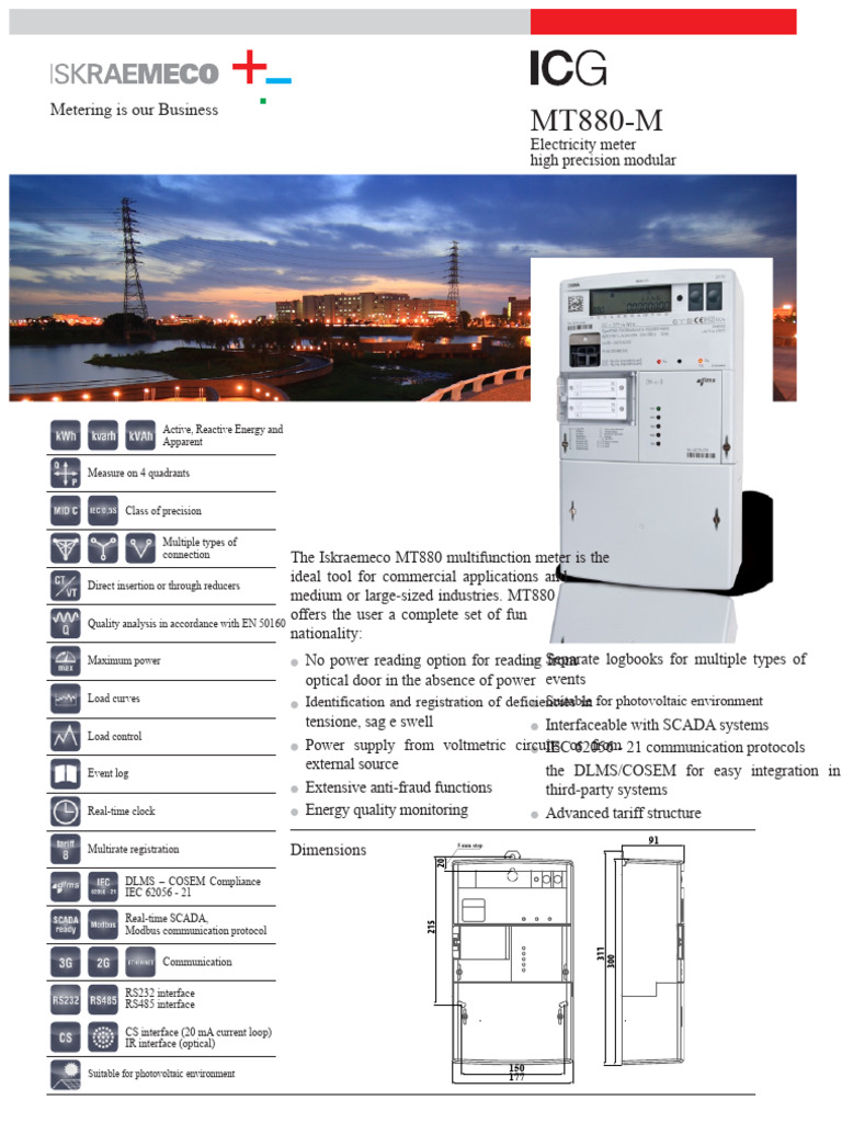High Precision Modular Electric Meter MT880 | PDF | Alternating Current ...