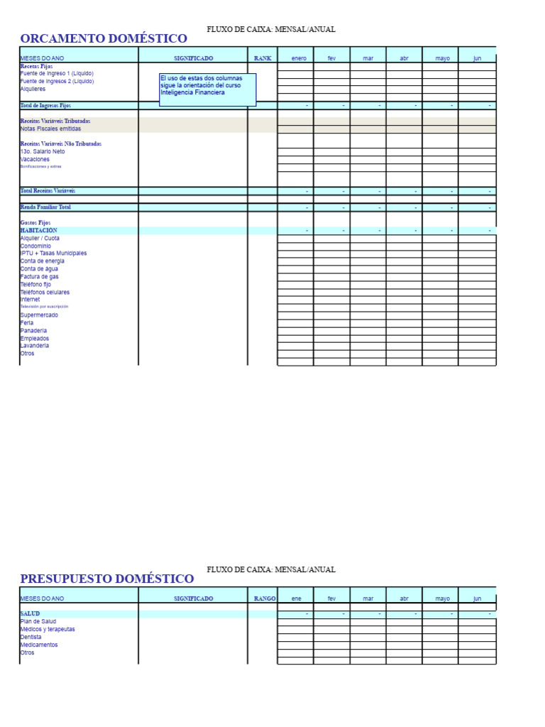 Hoja Financiera - Gustavo Cerbasi | PDF | Presupuesto