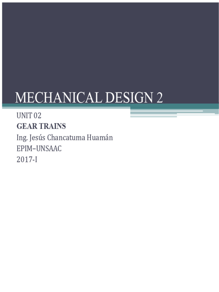 Gear Train Design | PDF | Gear | Mechanics