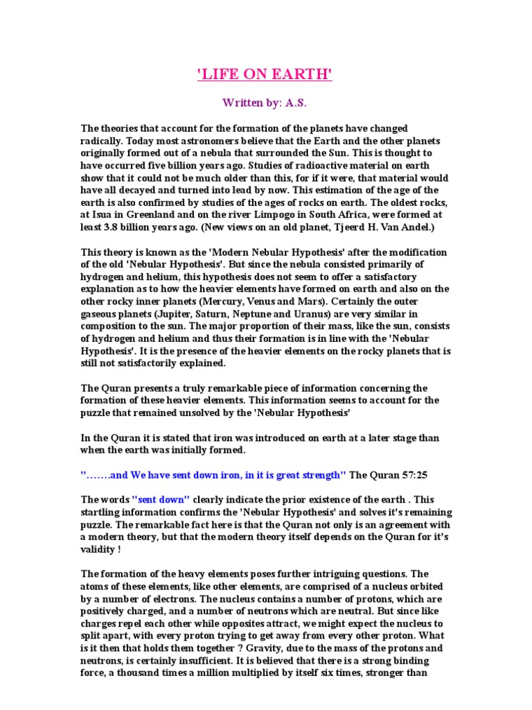 Life On Earth | PDF