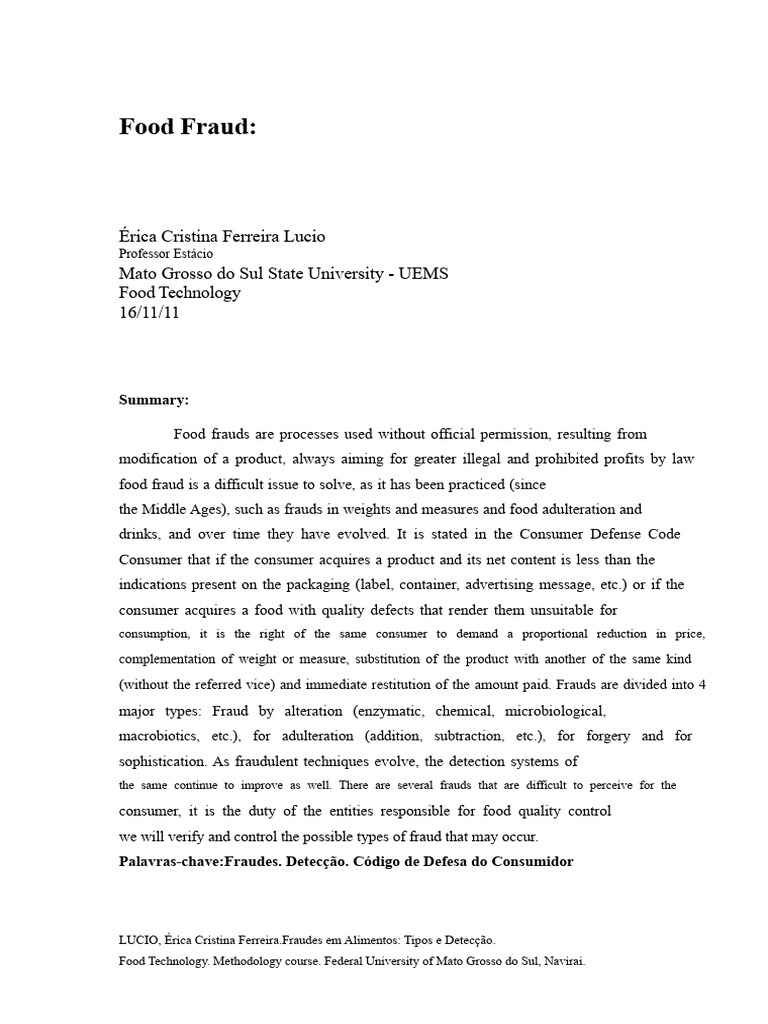 Food Fraud | PDF | Fraud | Breads