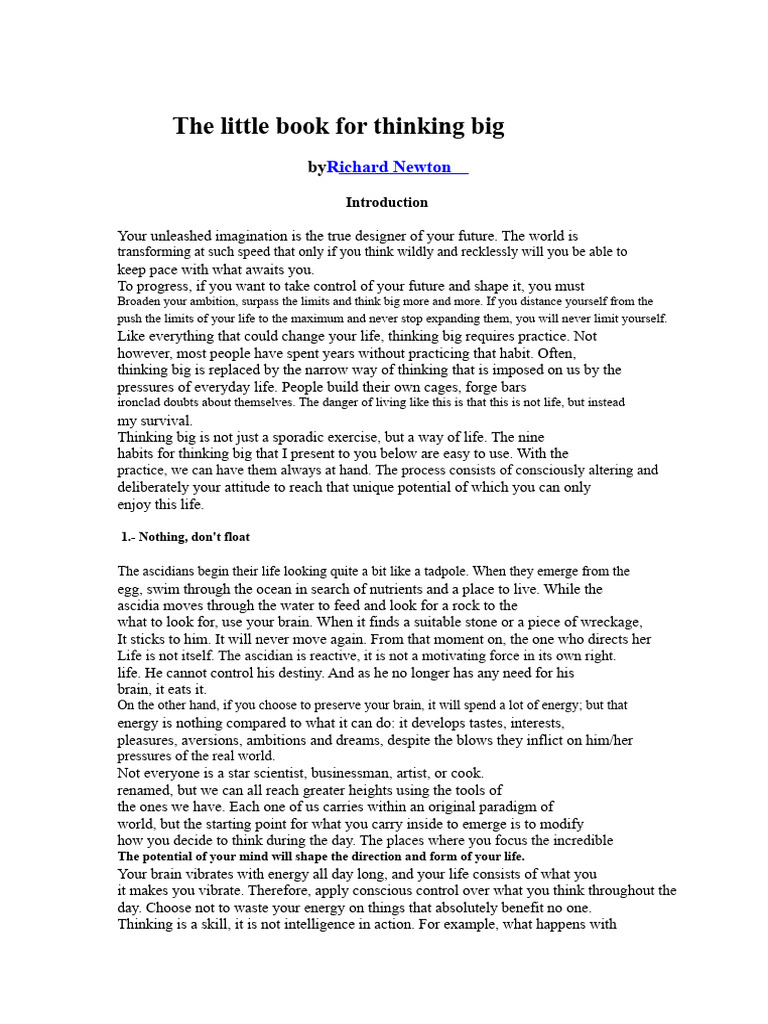 Mastering Big Thinking Habits | PDF | Thought | Mind