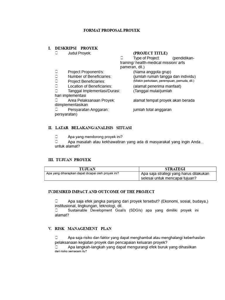 Template Proposal Proyek SEDERHANA | PDF