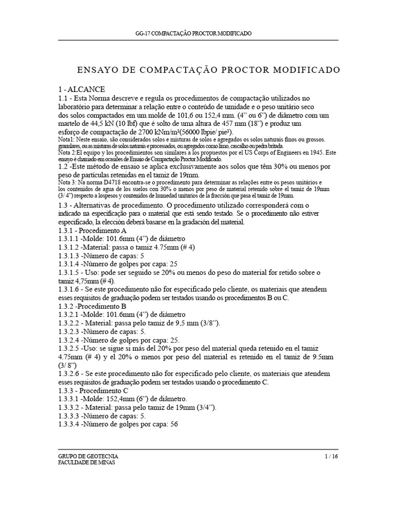 AASHTO T180 Proctor Modificado | PDF | Solo | Água