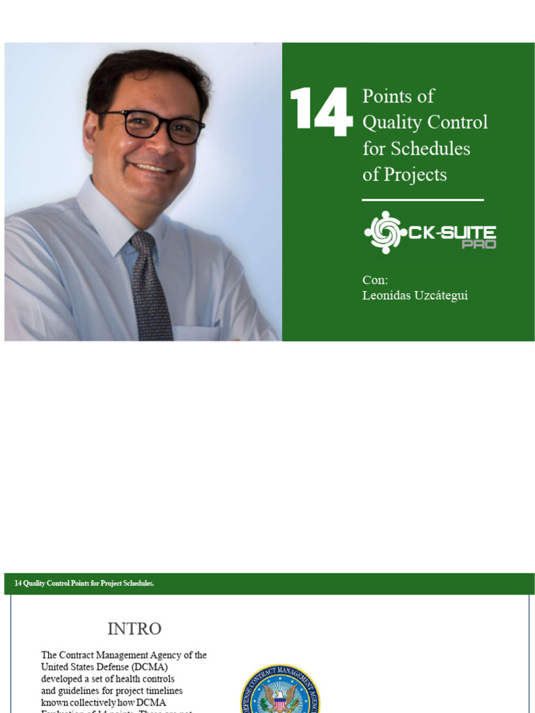 14 Quality Points of Schedules | PDF | Evaluation | Project Management