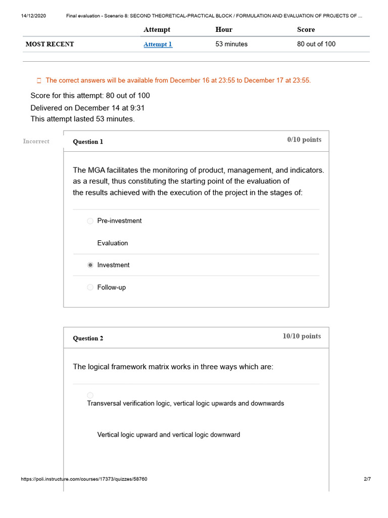 Final Evaluation - Scenario 8 - SECOND BLOCK - THEORETICAL - PRACTICAL ...