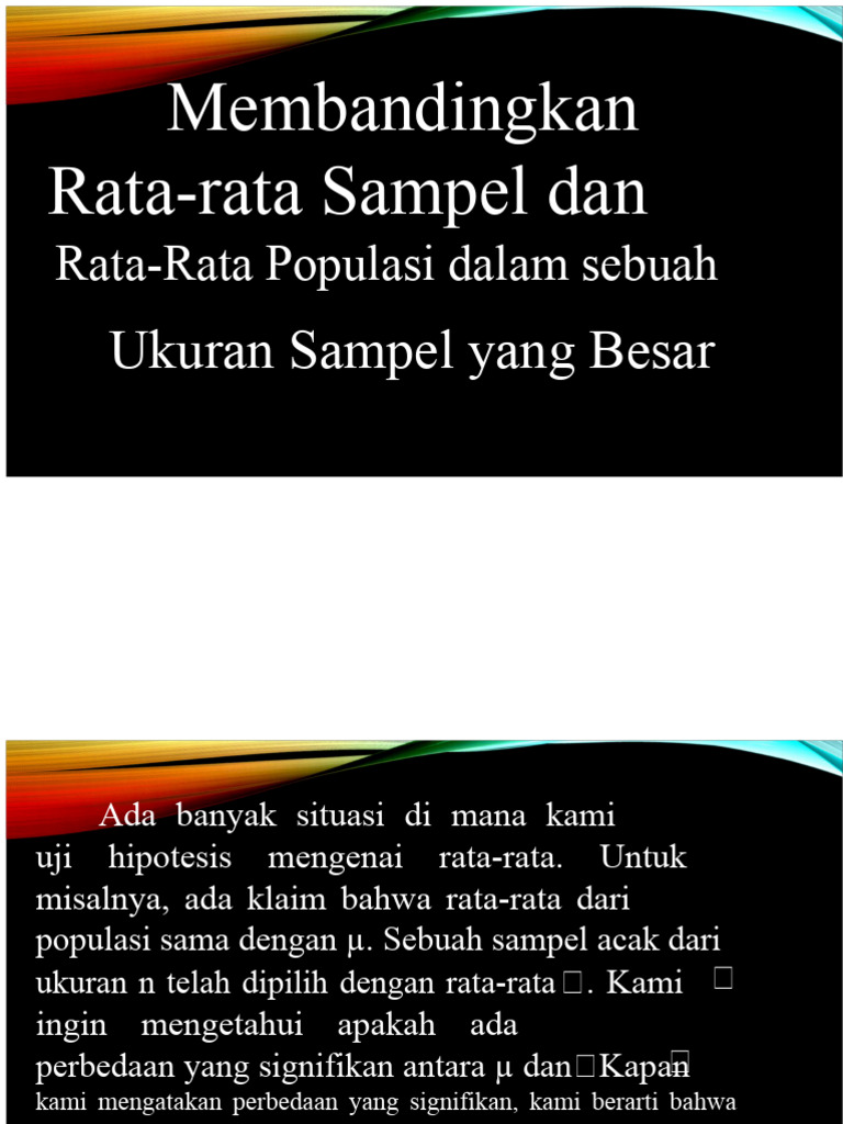 Membandingkan Rata-Rata Sampel Dan Rata-Rata Populasi Dalam Ukuran ...