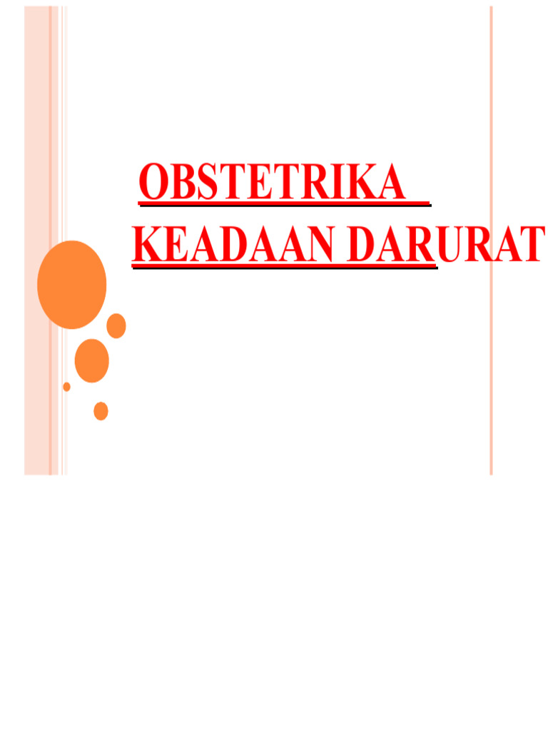 Kedaruratan Obstetri | PDF