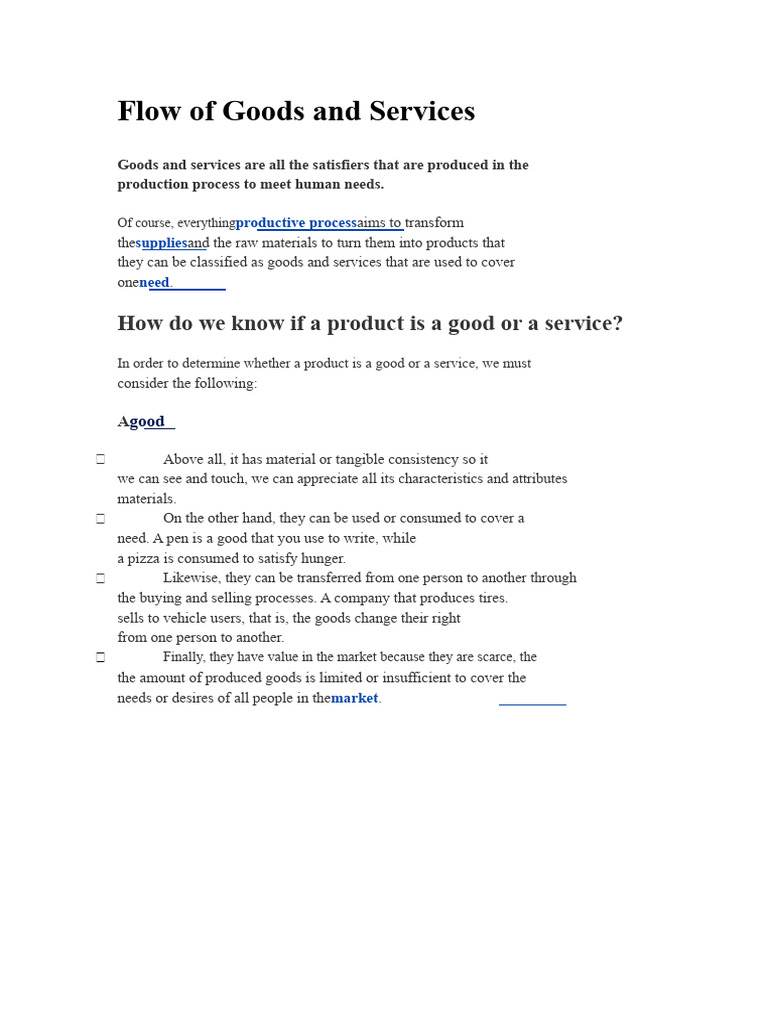 Doc. 3 Flow of Goods and Services | PDF | Goods | Economies