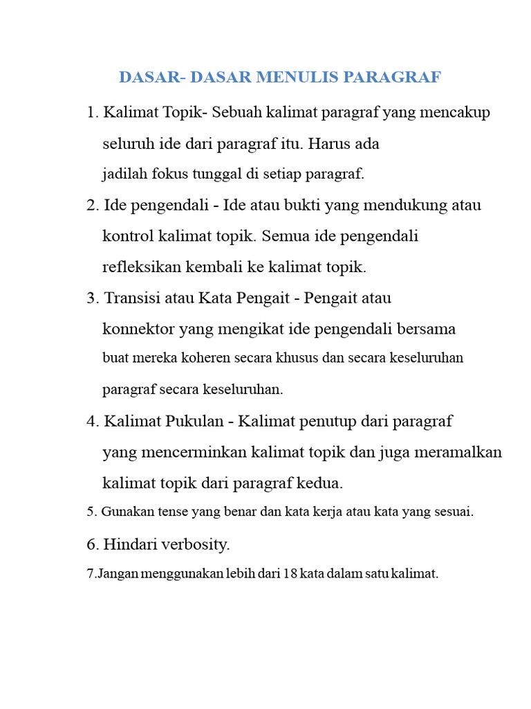 Dasar-dasar Penulisan Paragraf | PDF