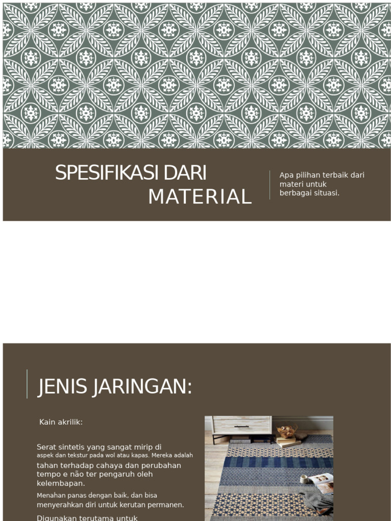 Panduan Jenis Kain untuk Furnitur | PDF