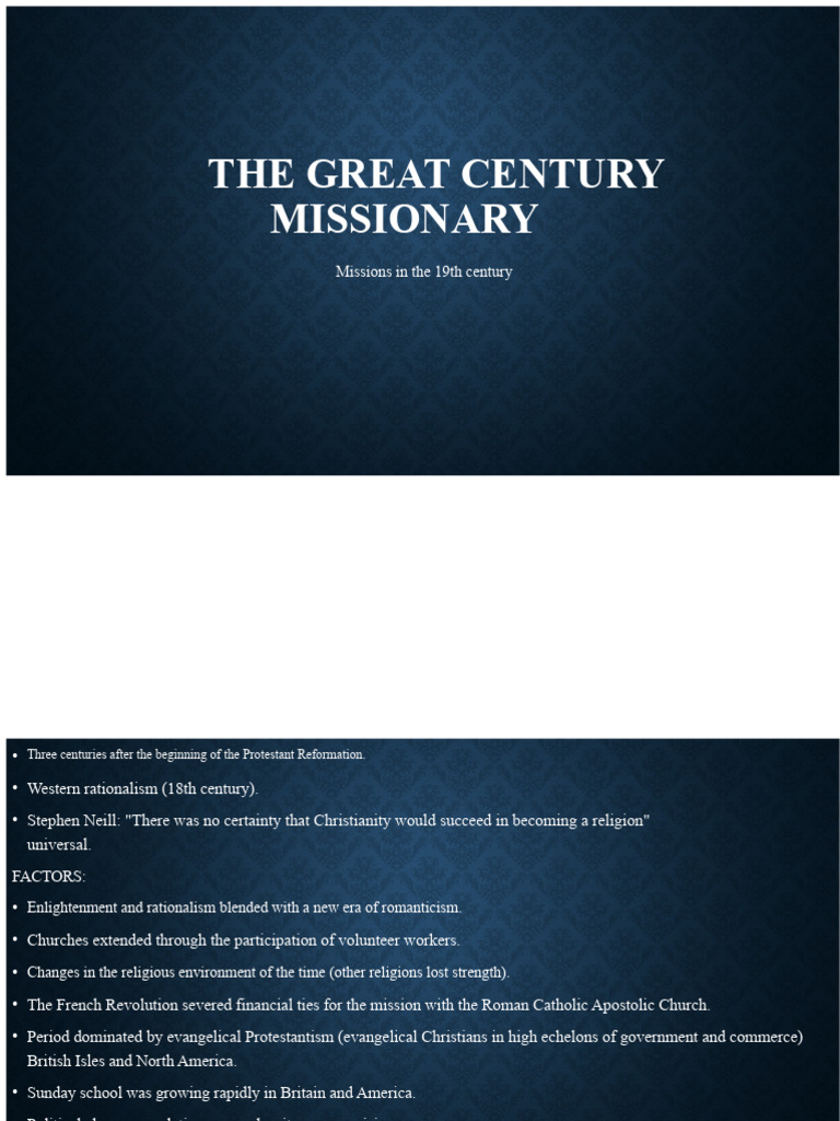 the Great Missionary Century | PDF | Christian Mission | Abrahamic ...