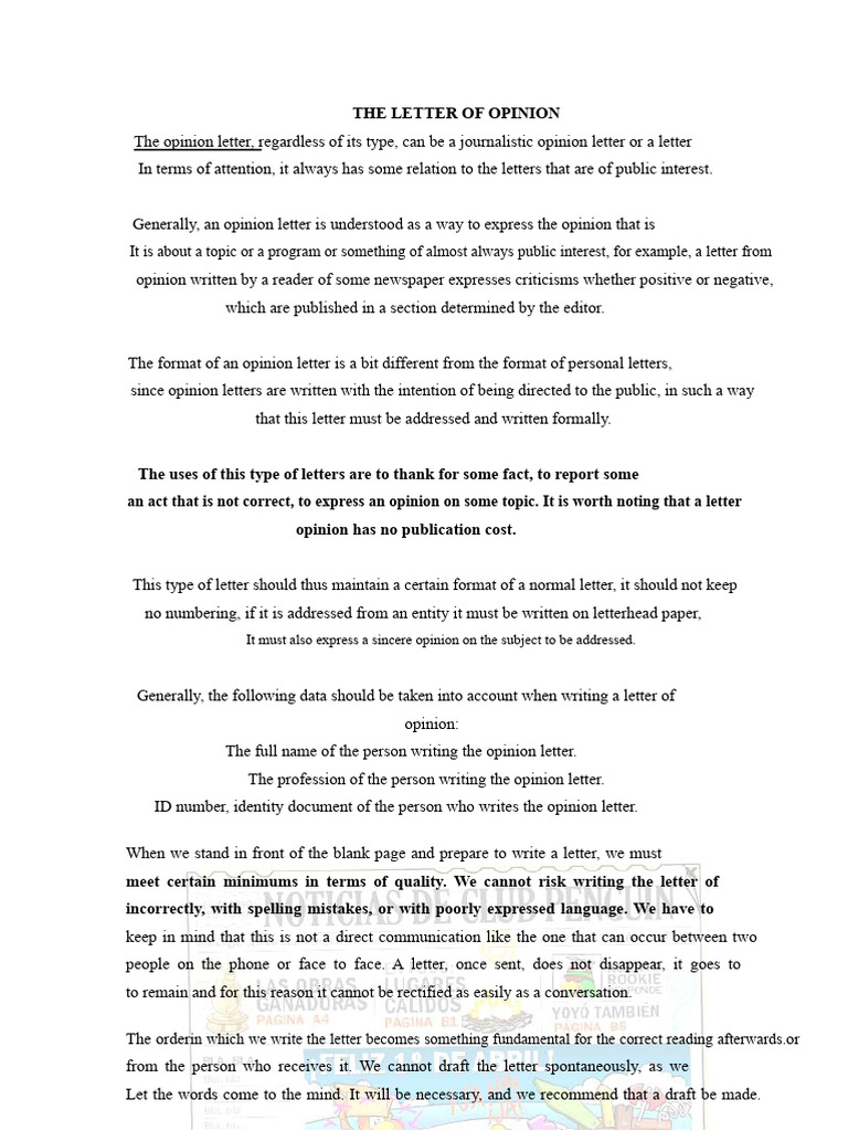 The Opinion Letter | PDF | Human Communication | Communication