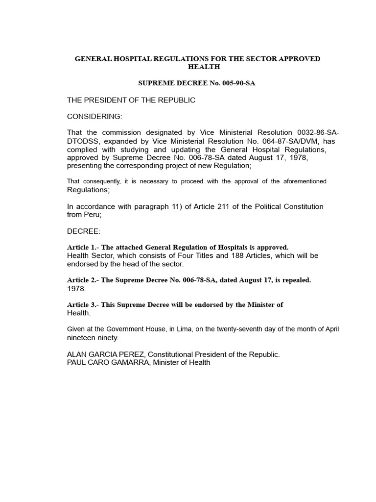 Updated General Hospital Regulations | PDF | Pathology | Surgery
