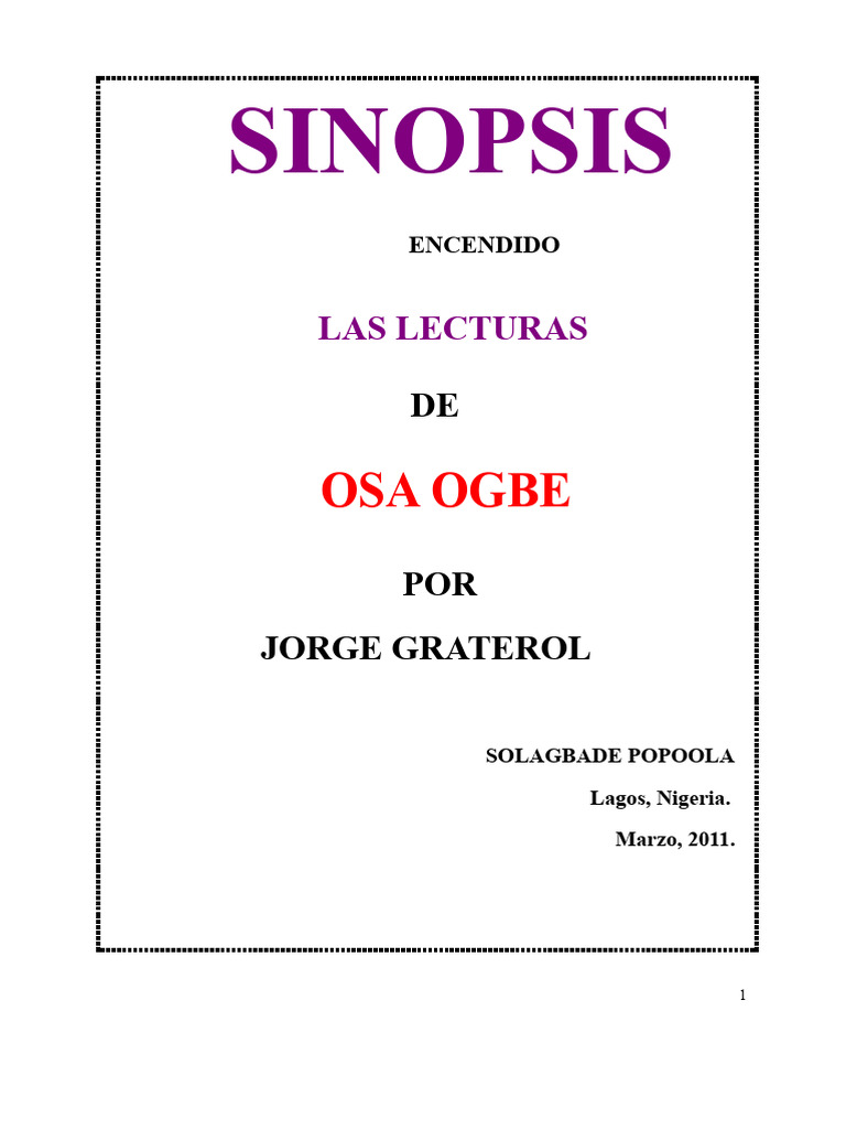 Lecturas de Osa Ogbe en Ifá | PDF
