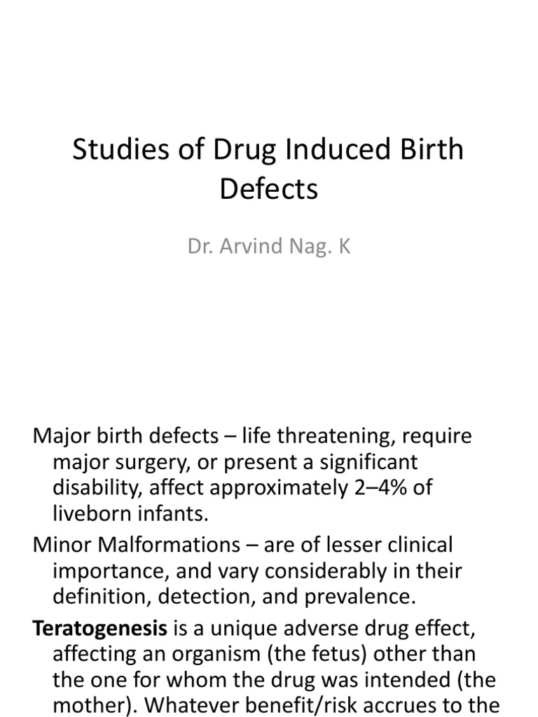 Studies of Drug Induced Birth Defects | PDF | Congenital Disorder ...
