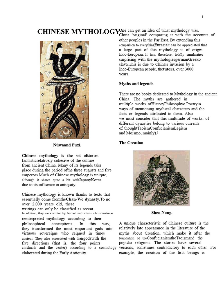 Chinese Mythology | PDF | Heaven | Dragon