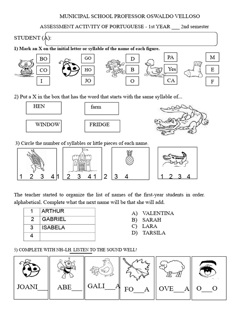 Portuguese Language Assessment 2nd Trimester | PDF | Linguistics