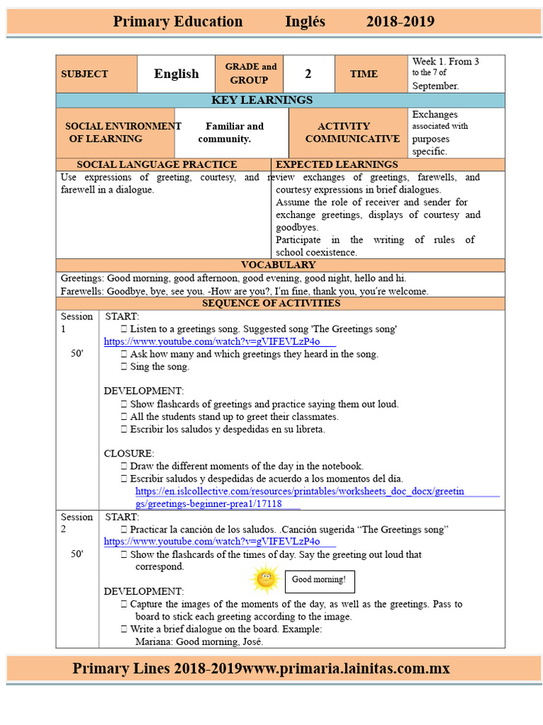 September - 2nd Grade English (2018-2019) | PDF | English Language ...