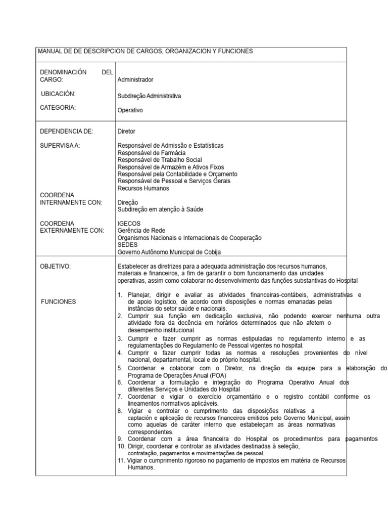 Manual de Funções Administração | PDF | Contabilidade | Gestão de ...