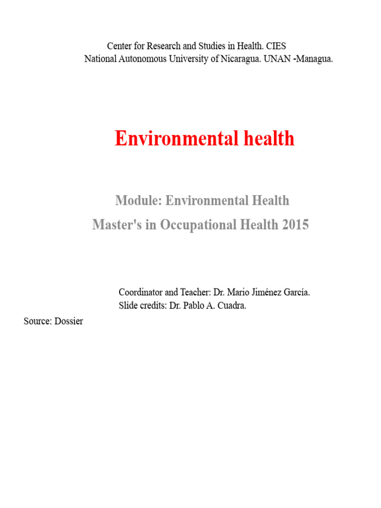 Environmental Health | PDF | Environmental Health | Biology
