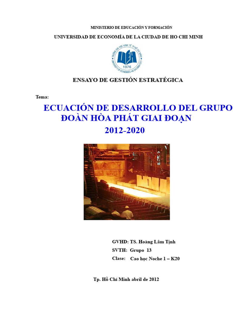 La estrategia del grupo Hoa Phat - final | PDF | Vietnam | Beneficio (economía)