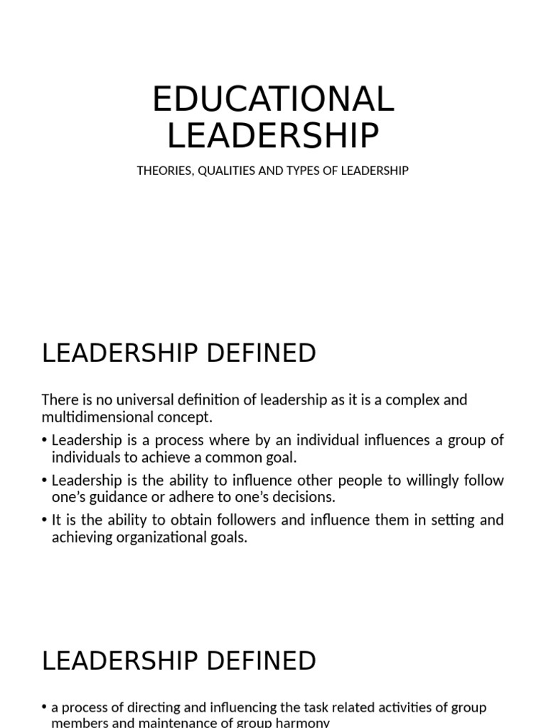 Educational Leadership | PDF | Leadership | Transformational Leadership