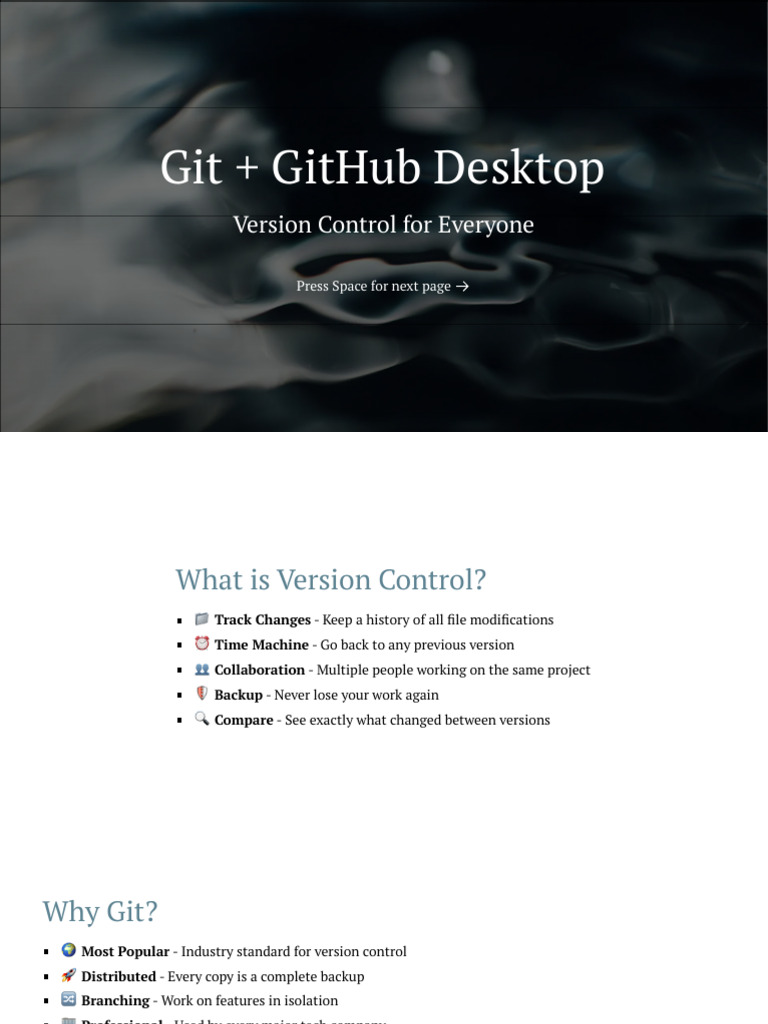 Git + GitHub Desktop For Beginners & Intermediate Users - Slidev | PDF ...
