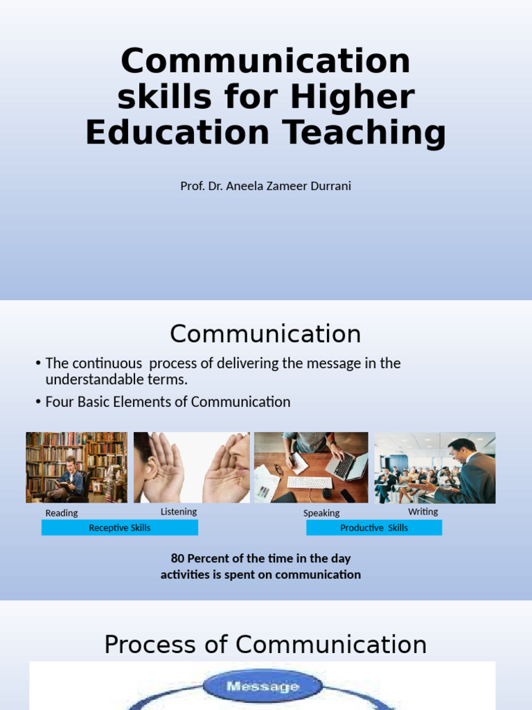 Communication Skills For Higher Education Teaching | PDF ...