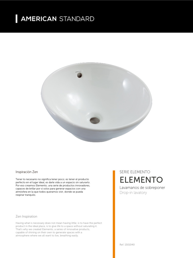 Ficha Tecnica AS Lavam Elemento de Sobreponer | PDF