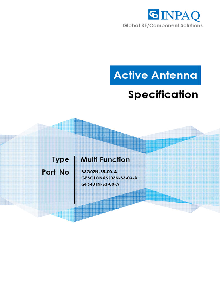 Active Antenna Specifications Overview | PDF | Decibel | Antenna (Radio)