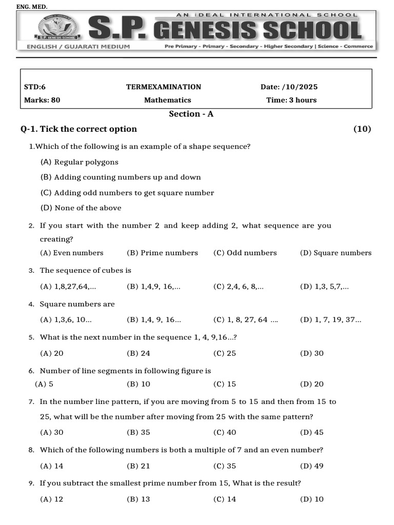 SA1 MATHS 6-11 | PDF | Numbers | Prime Number
