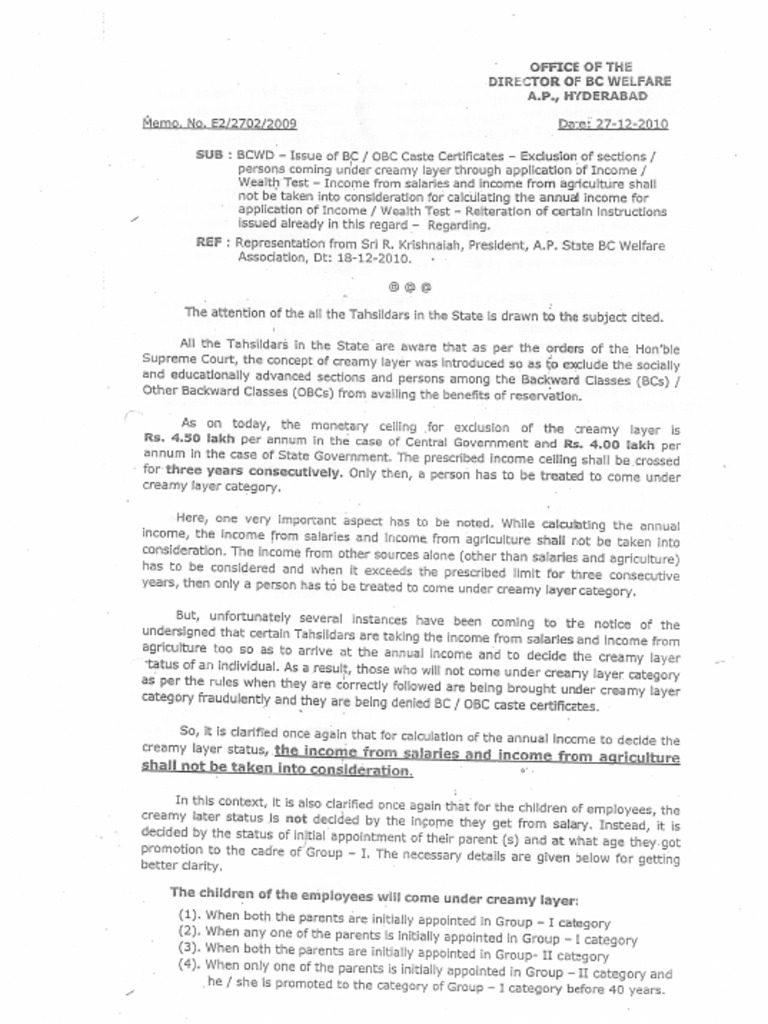 Creamy Layer | PDF