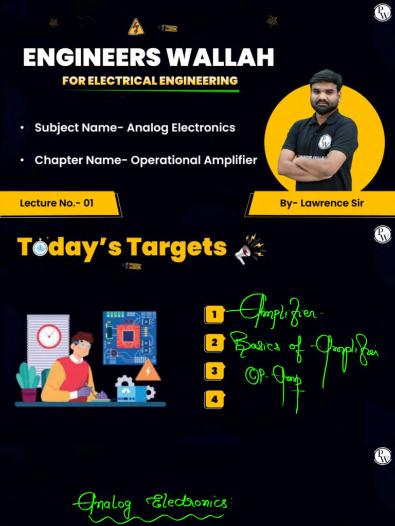 Operational Amplifier 01 Class Notes Pdf 9452